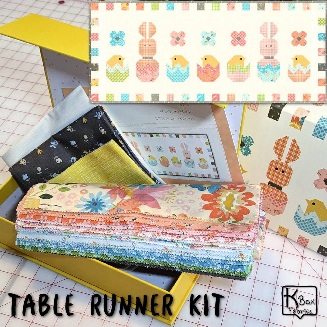 Table Runner Kit Easter Bunny & Chicks Hatchery Hack Keepsake Box ...