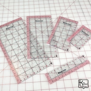 Quilting Ruler Rectangle Set Pink Cute Cuts Collection 5 Sizes of Non ...