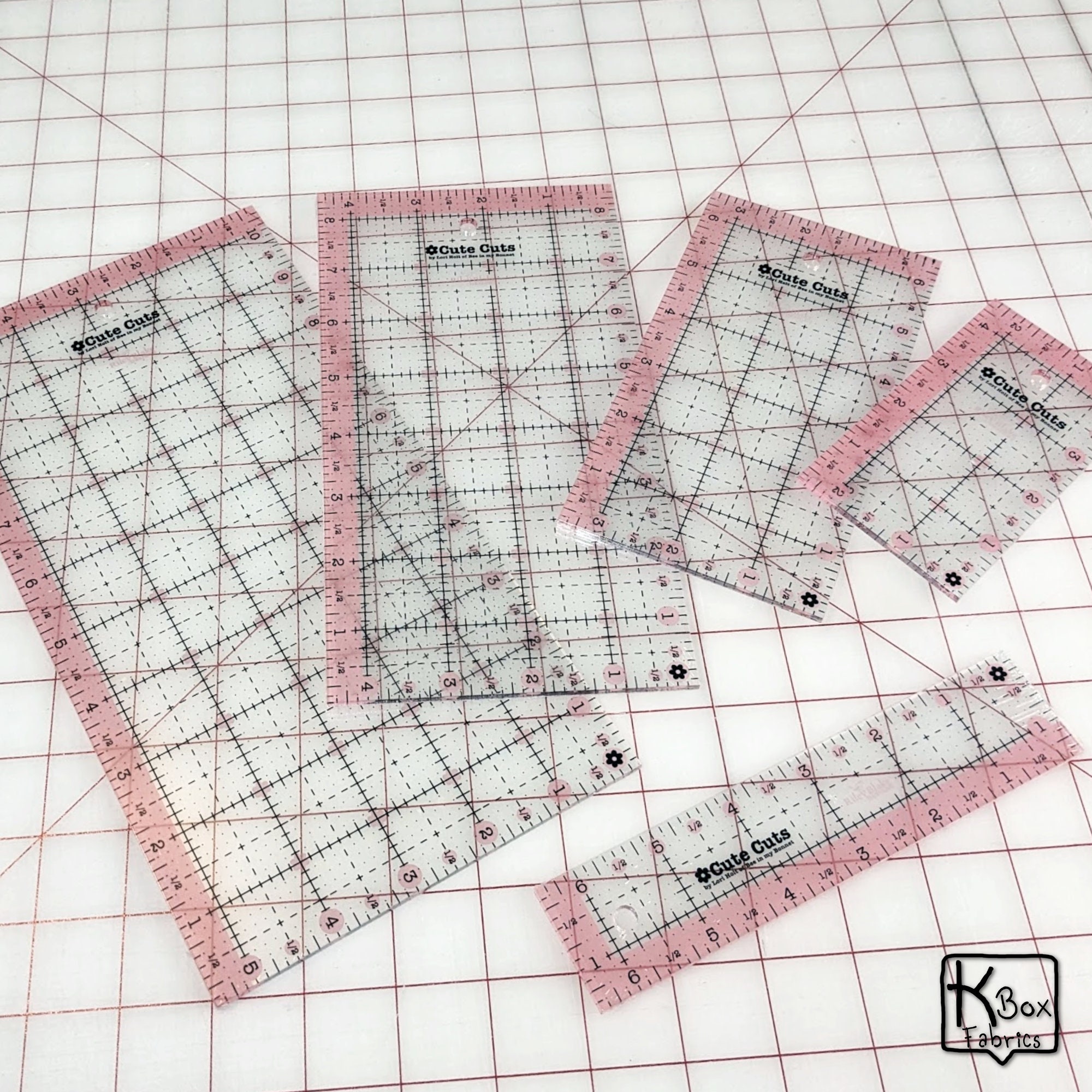 Quilting Ruler Rectangle Set Pink Cute Cuts Collection 5 Sizes of Non ...