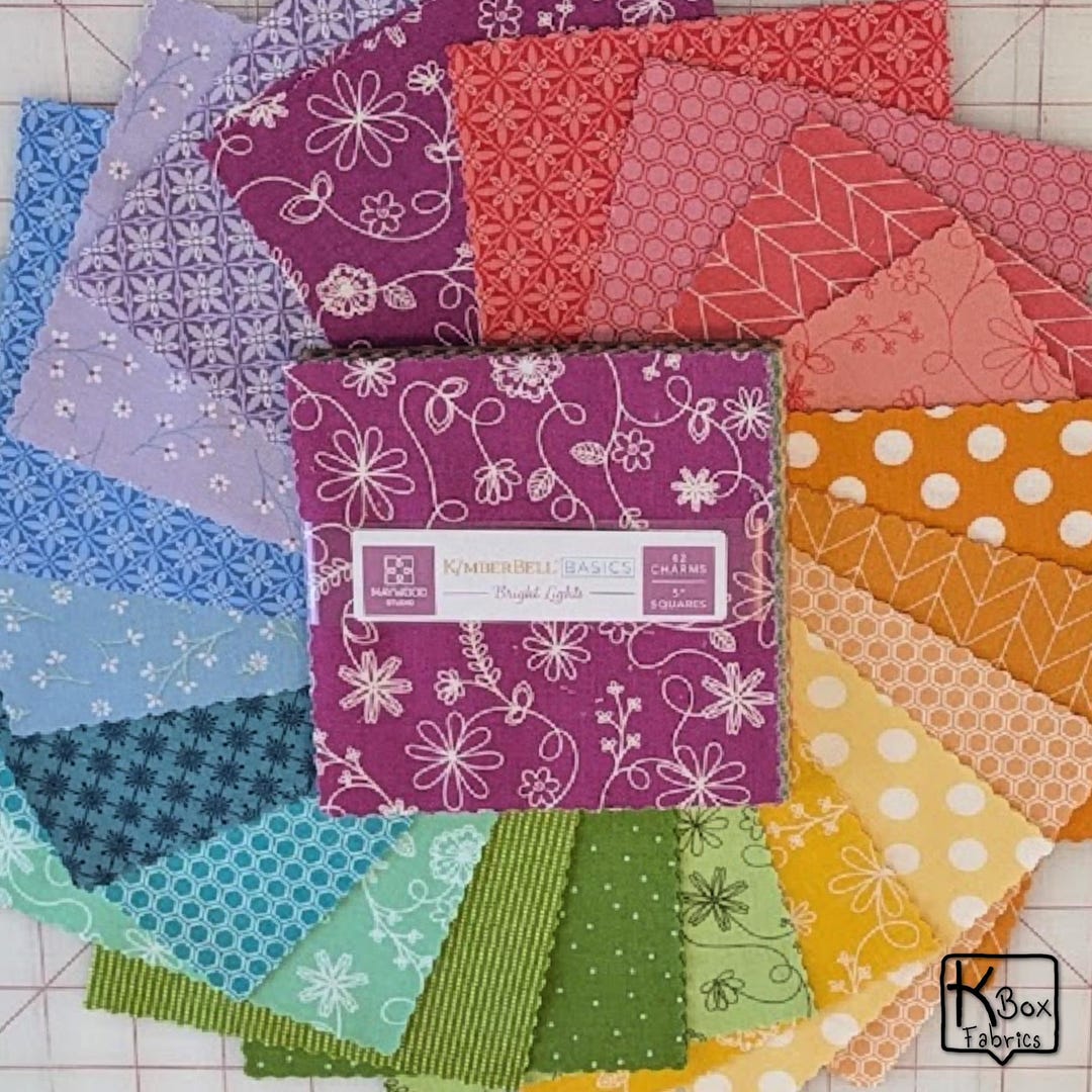 5 Inch Charm Pack Colorful Rainbow Blenders Kimberbell Basics Bright ...