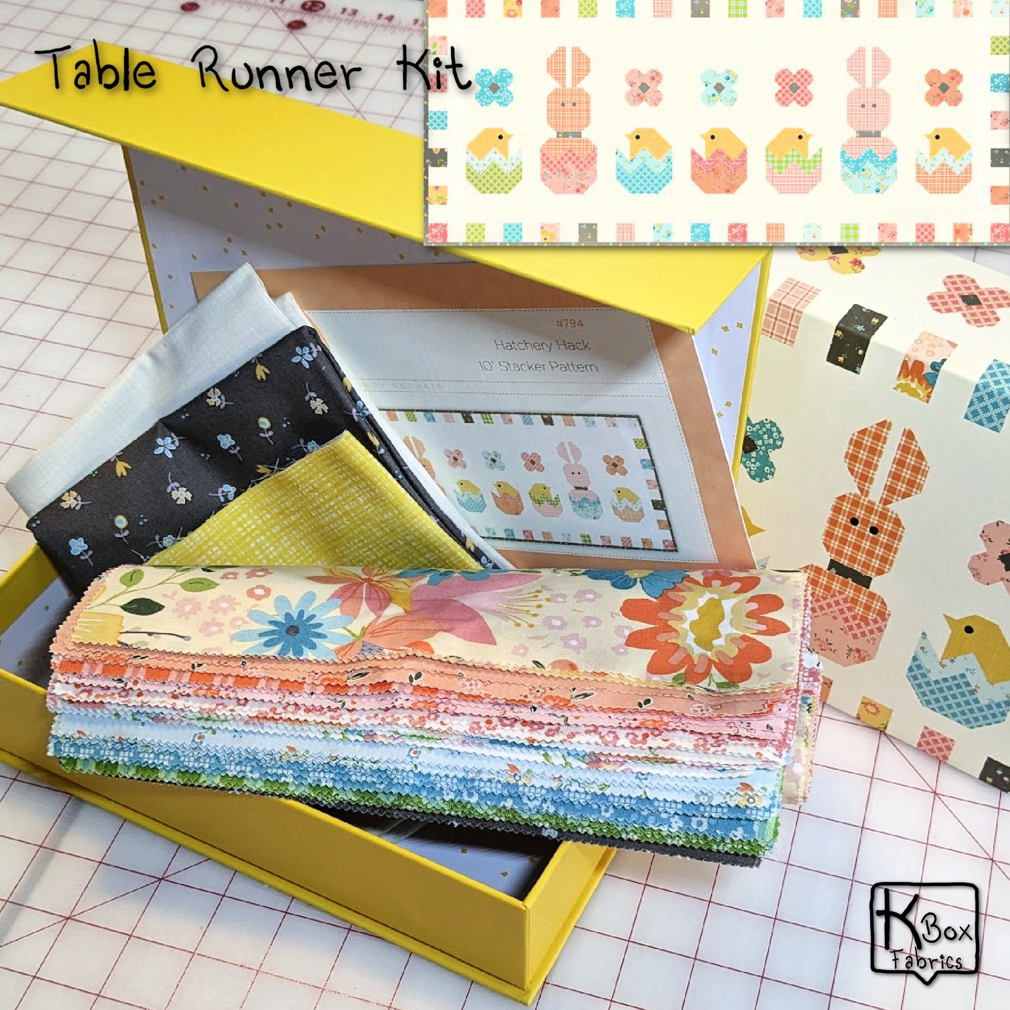 Table Runner Kit Easter Bunny & Chicks Hatchery Hack Keepsake Box ...