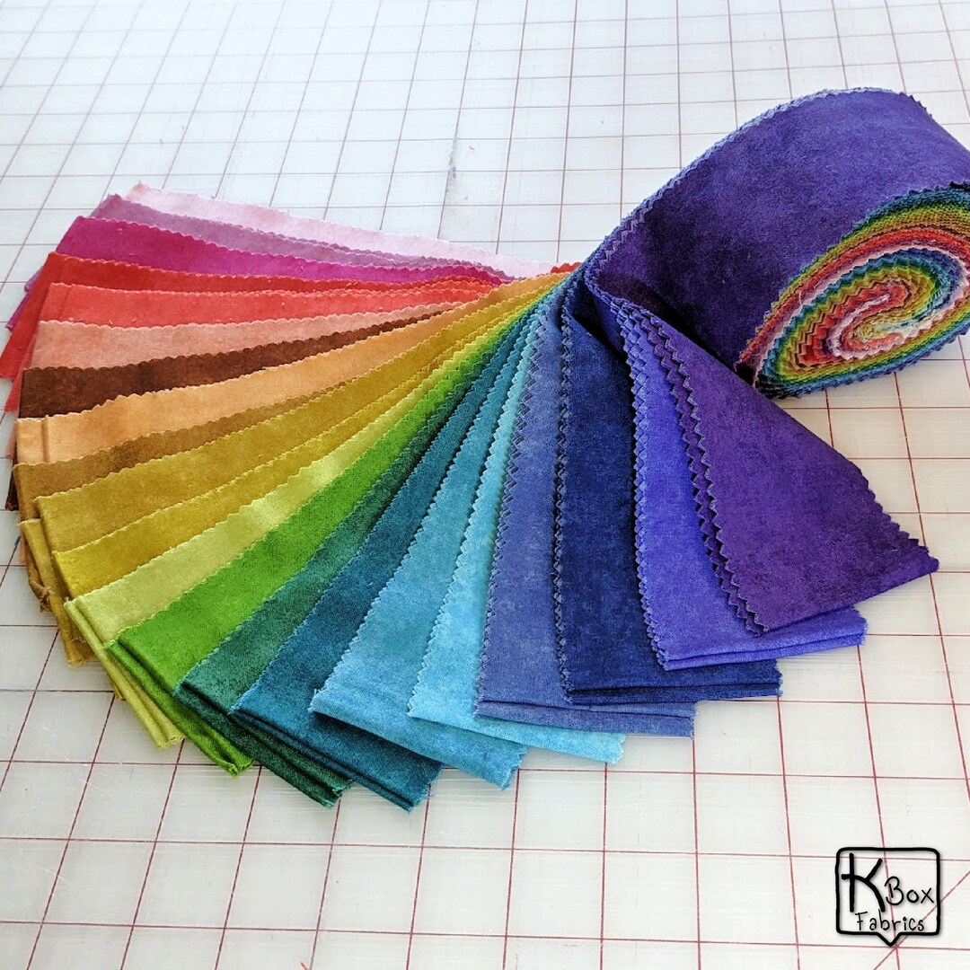 2 1/2 Fabric Strips Roll Rainbow Blenders Cotton Fabric Precut Pack 40 ...