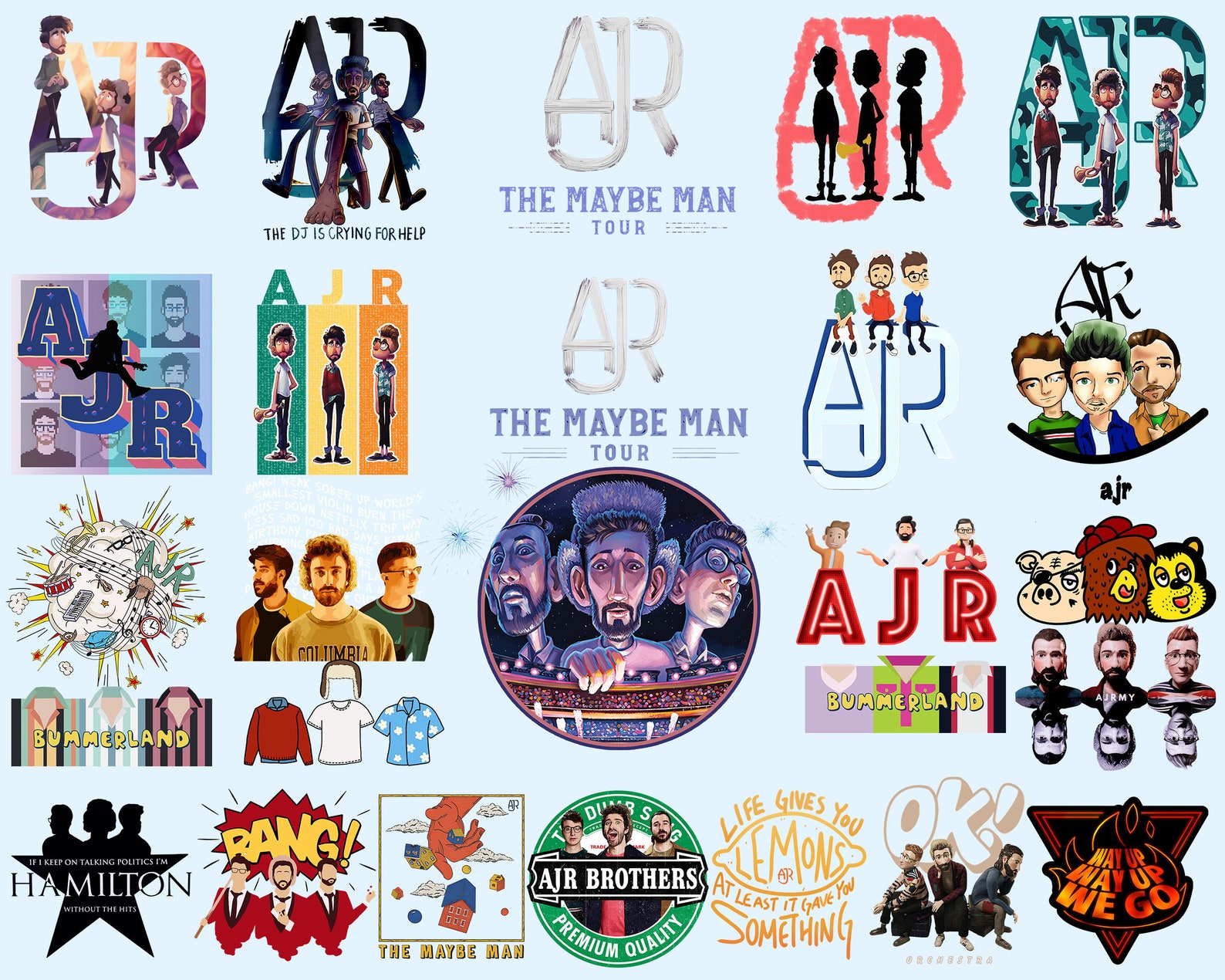 AJR Band Png Bundle, AJR the Maybe Man Tour 2024, Ajr Members Chibi Png ...