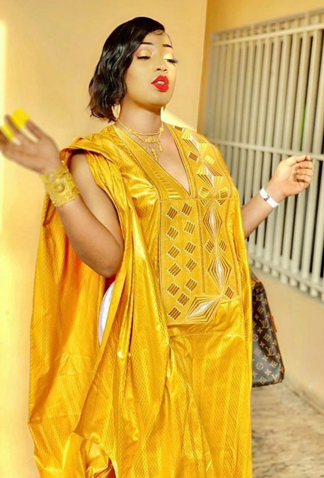 Traditional Bazin Boubou With Embroidery, Boubou Kaftan, Bazin Boubou ...