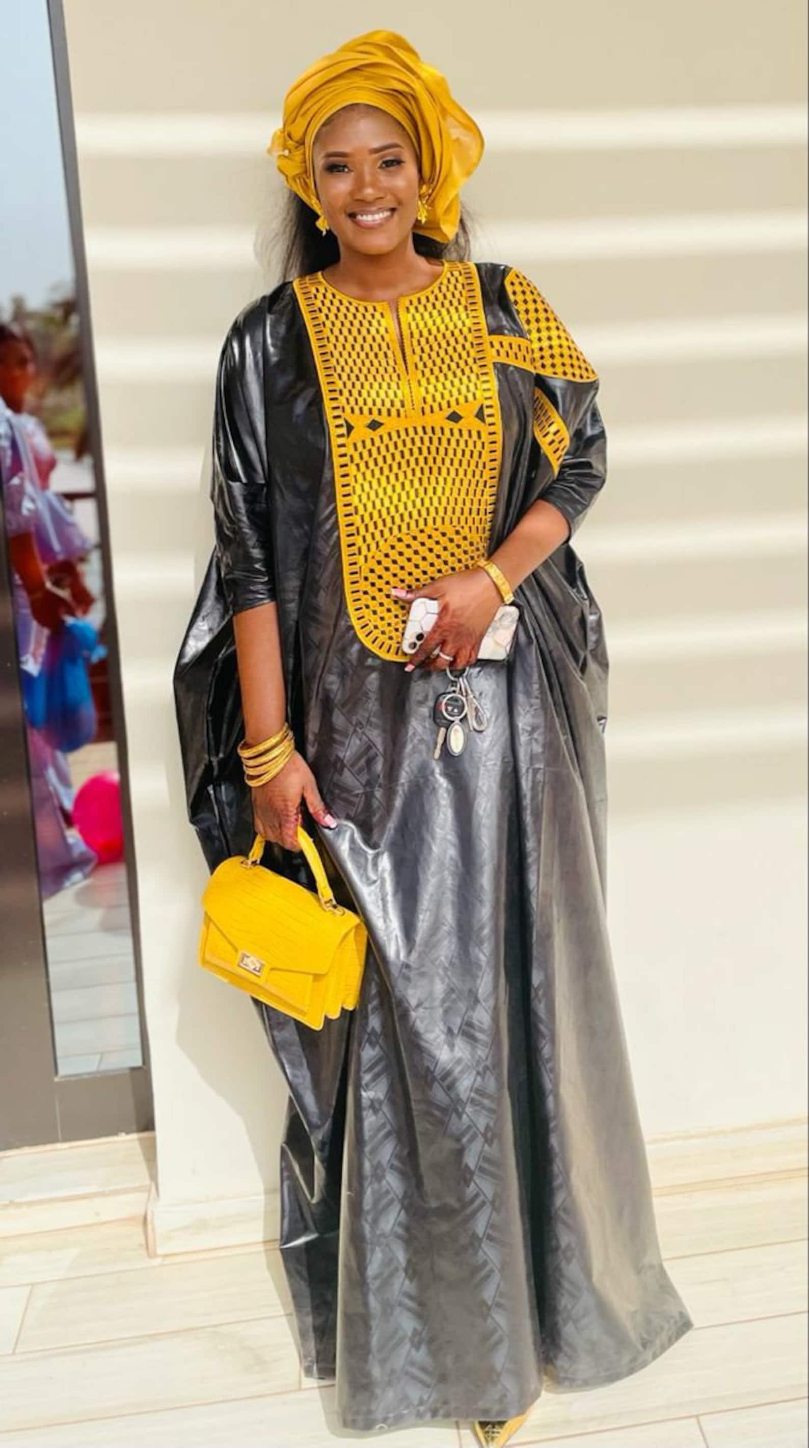 Traditional Bazin Boubou With Embroidery, Boubou Kaftan, Bazin Boubou ...