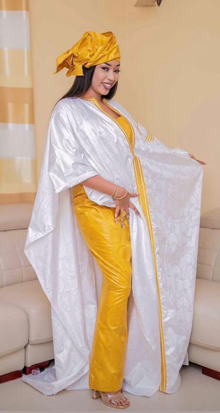 Traditional Bazin Boubou With Embroidery, Boubou Kaftan, Bazin Boubou ...