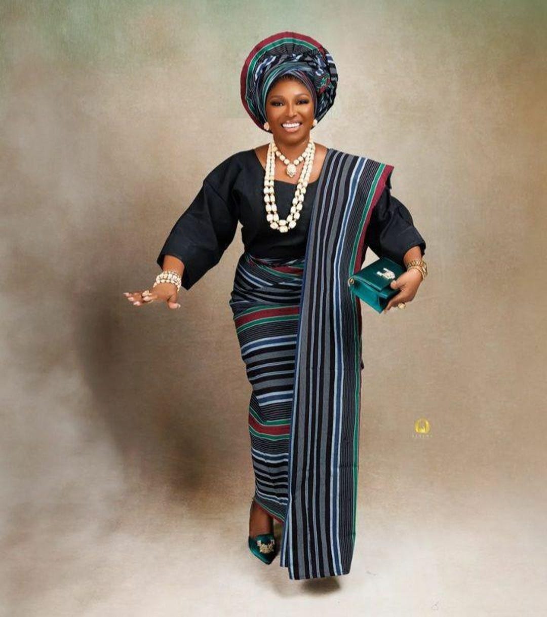 4 Pieces Aso Oke Set for Women, Yoruba Asooke for Birthday, Mother of ...