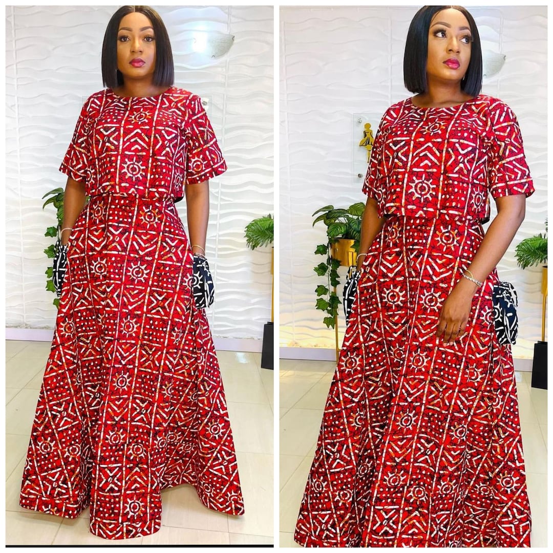 Two Piece African Dress for Women/african Women’s Clothing/ African ...