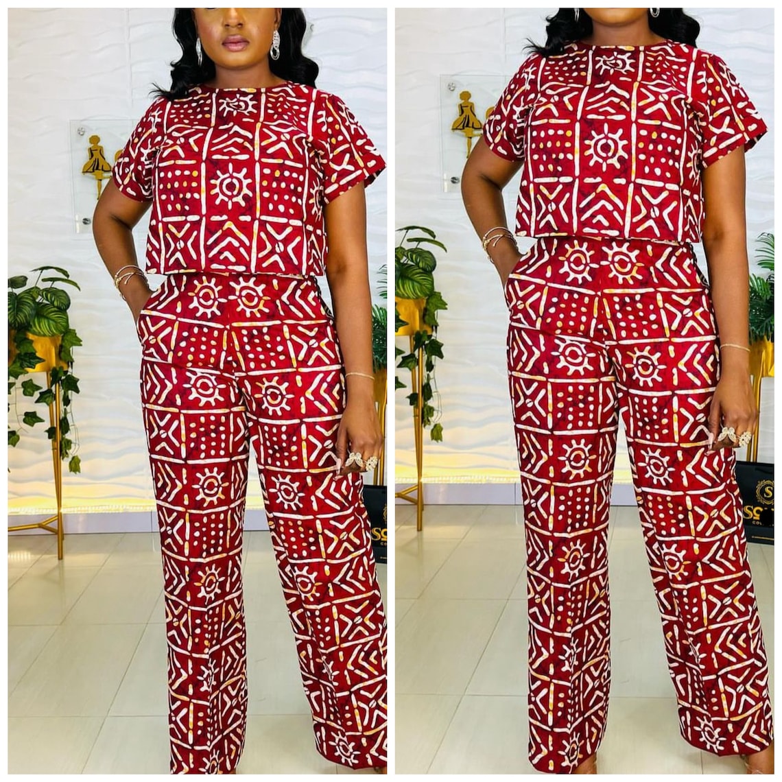 Two Piece African Set for Women/african Women’s Clothing/ African Crop ...