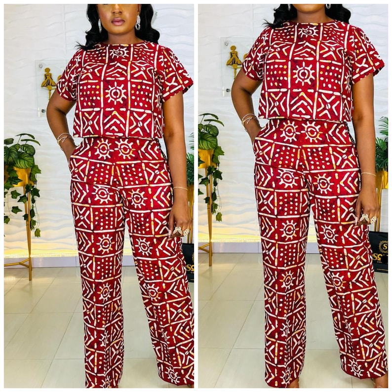 Two Piece African Set for Women/african Women’s Clothing/ African Crop ...