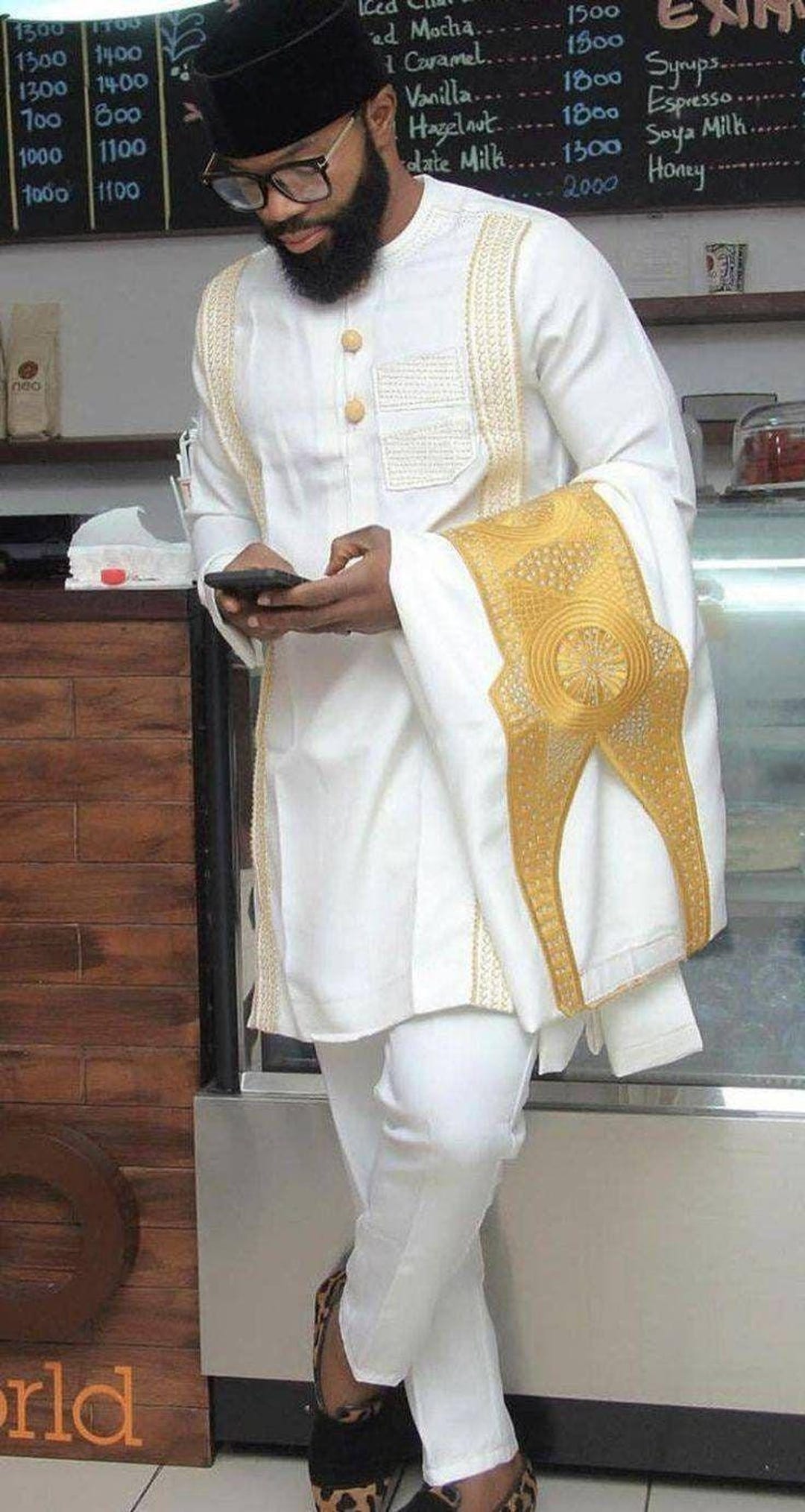 3 Piece African Set for Men Dashiki Festival Suit Gift for Him African ...