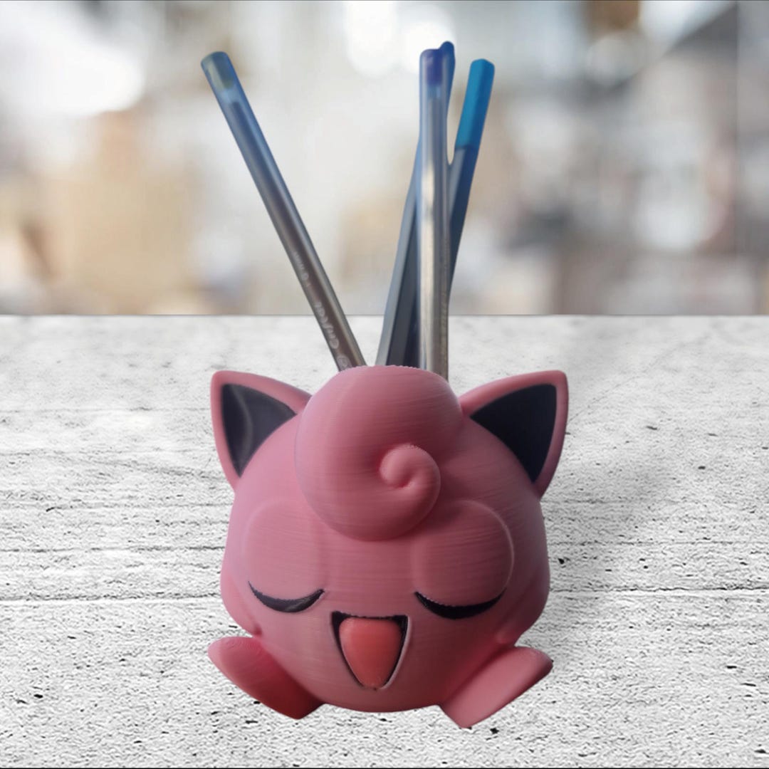 Jigglypuff Pen Holder, 3D Printed Desk Organizer, Cute Pen Stand ...