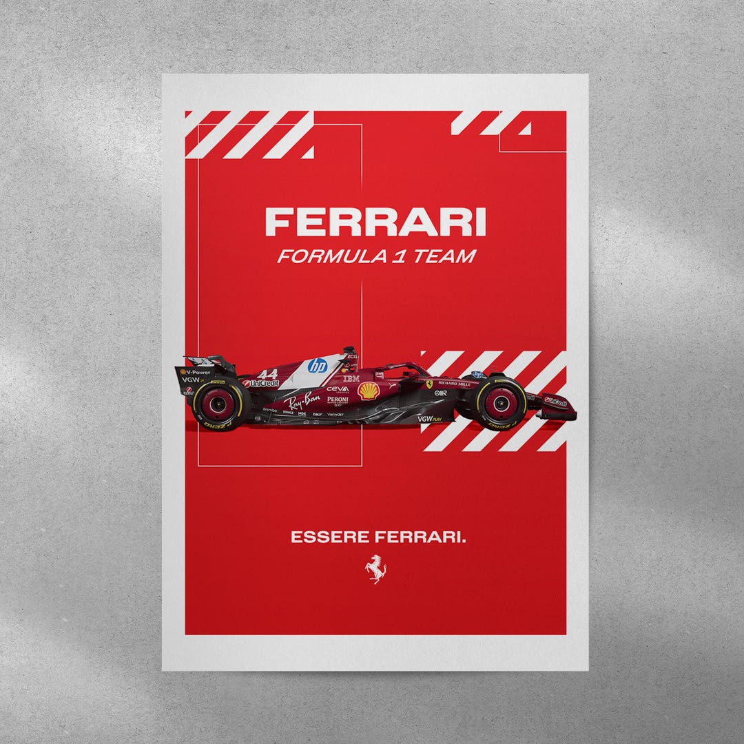 Ferrari F1 Team Poster | F1 Print, Ferrari Fan Gift - Etsy
