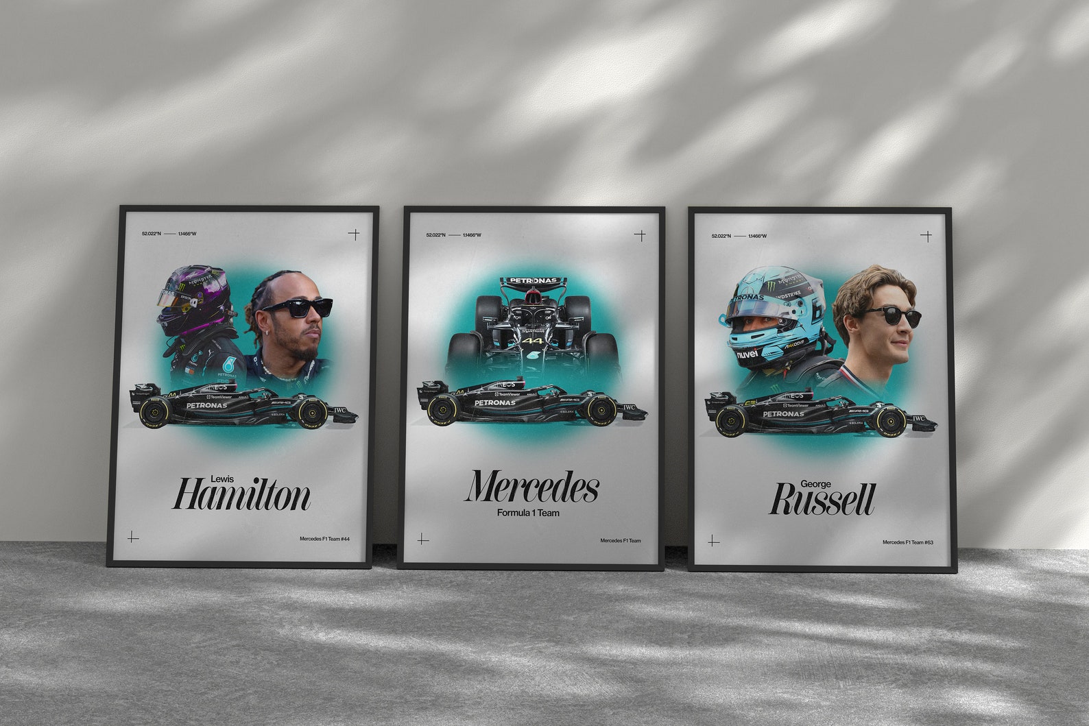 Set of 3 Modern Mercedes F1 Poster INSTANT DOWNLOADS | Mercedes Poster ...