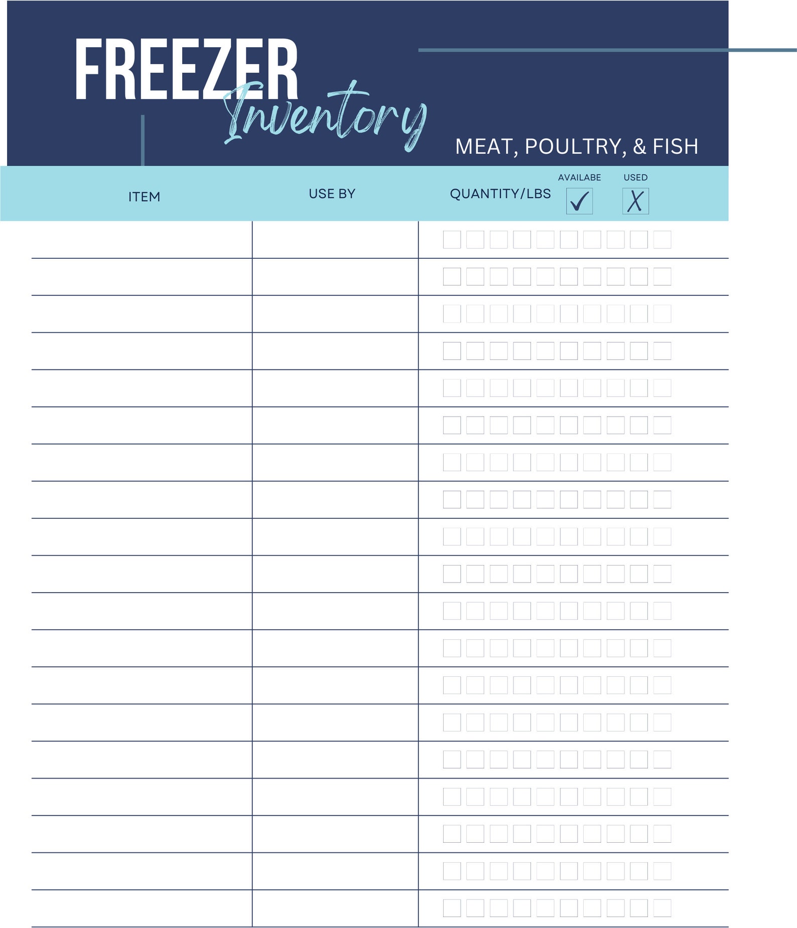PRINTABLE Freezer and Pantry Inventory Trackers PDF - Etsy