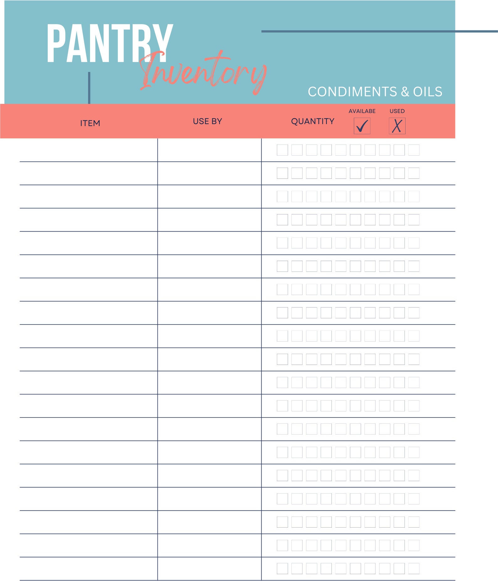 PRINTABLE Freezer and Pantry Inventory Trackers PDF - Etsy
