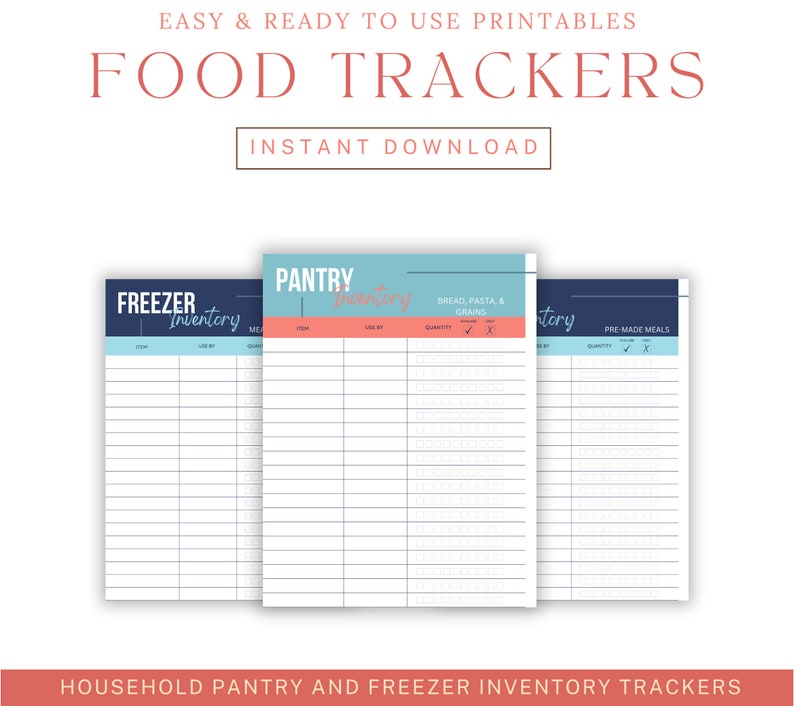 PRINTABLE Freezer and Pantry Inventory Trackers PDF - Etsy