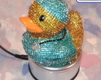 Rhinestone Rubber Duck-bling Duck-large 7 Inch-glass Rhinestones-custom ...