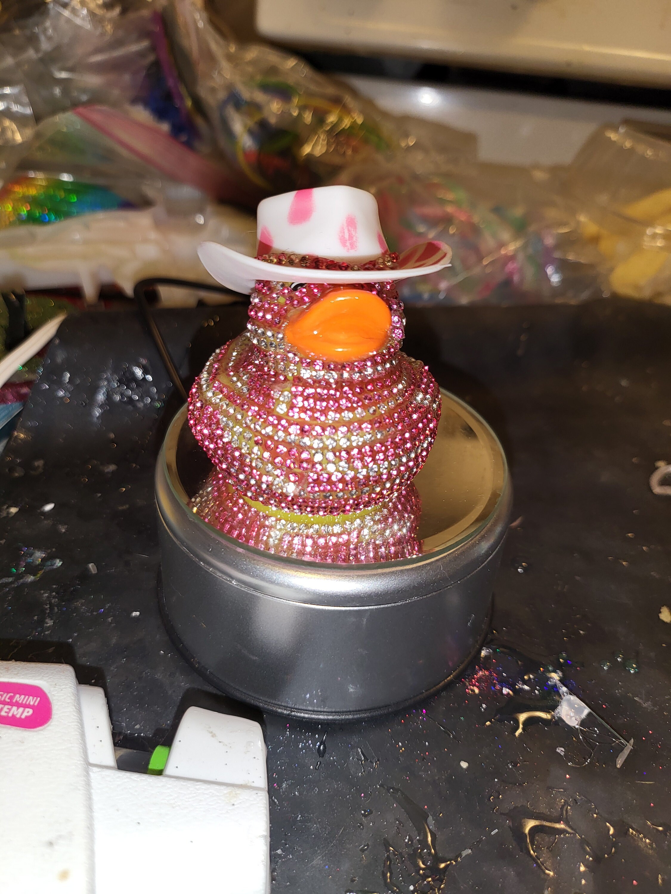 New Custom Pink Cow Print Bling Bling Duck - Etsy