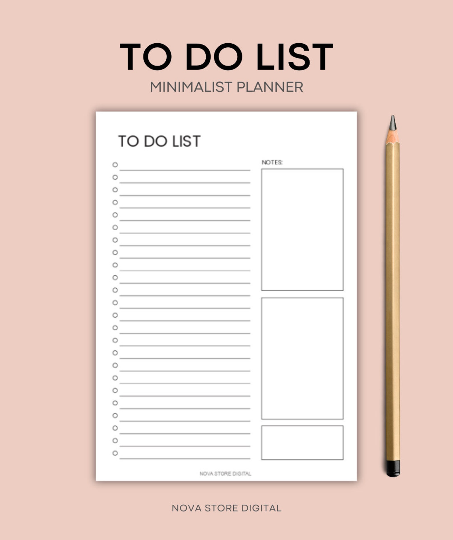 Printable to Do List, Simple to Do List Template, Make a List, Organize ...