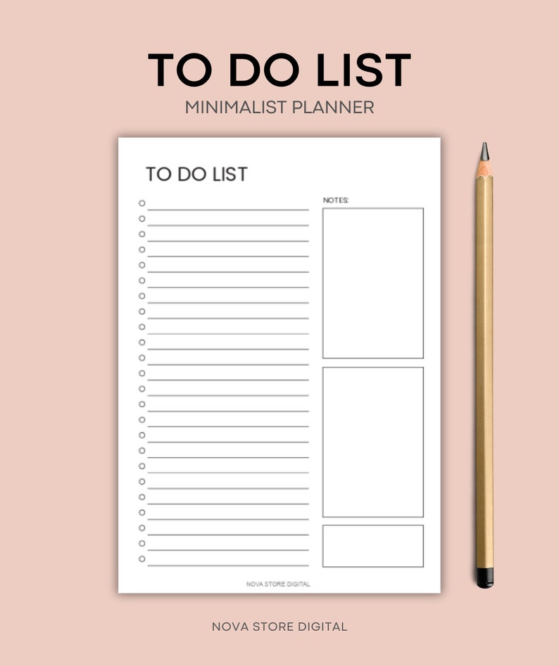 Printable to Do List, Simple to Do List Template, Make a List, Organize ...