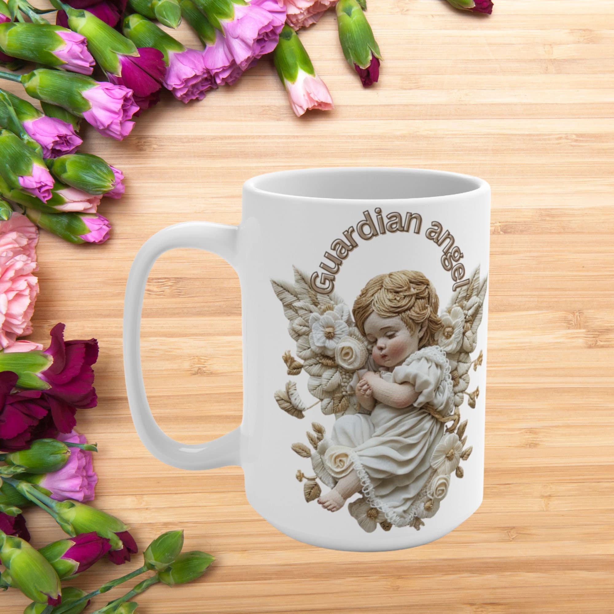 Christian Ceramic Mug 3D Guardian Angel,divine Protection and Elegance ...