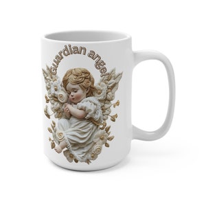 Christian Ceramic Mug 3D Guardian Angel,divine Protection and Elegance ...