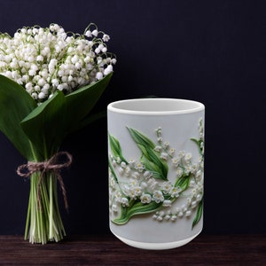 15 Oz Lily of the Valley May Birth Flower Mug | Floral Ceramic Coffee ...