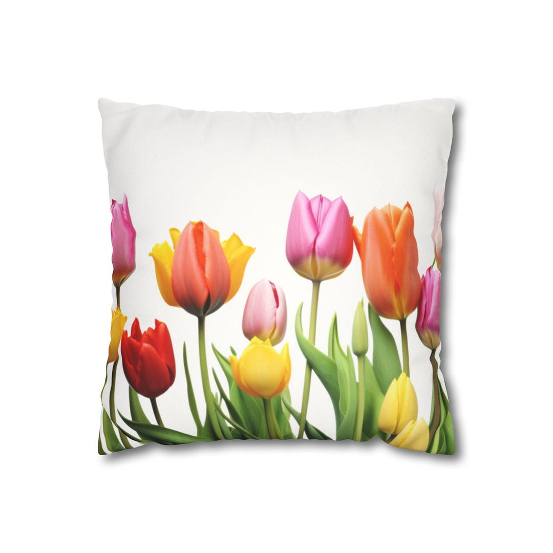 Tulips Pillow Cover, Floral Pillow Cover, Farmhouse Decor, Mother's Day ...