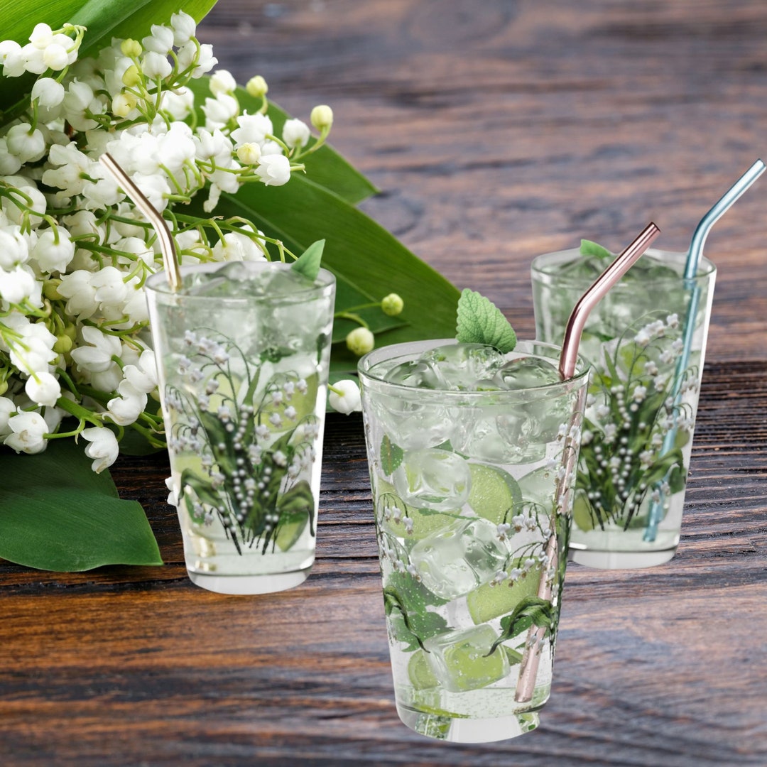 Lily of the Valley Floral Glassware: May Birth Flower Pint Glass - Etsy