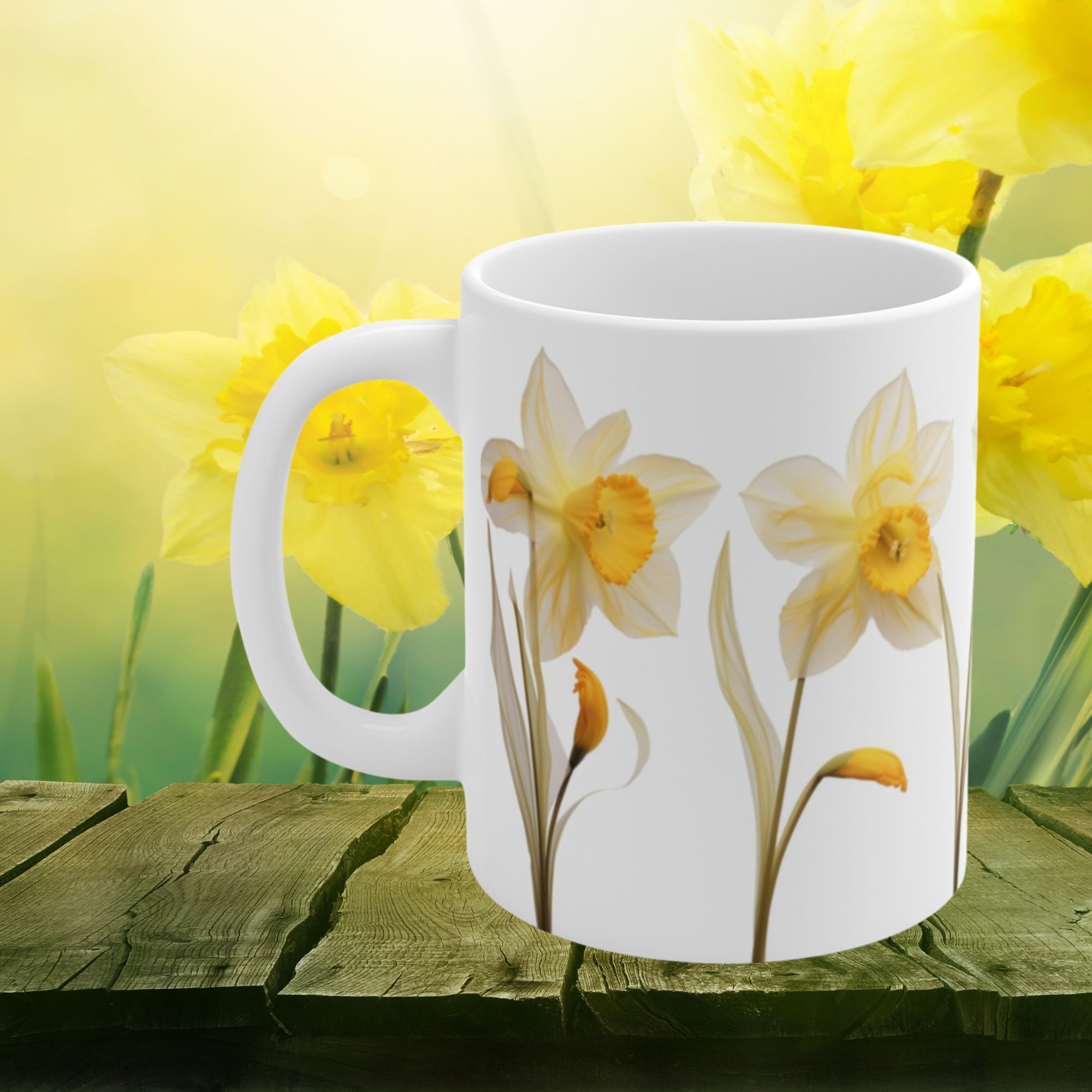 March Birthday Month Flower Mug, 4 D Flower Month Mug, Daffodil Mug ...