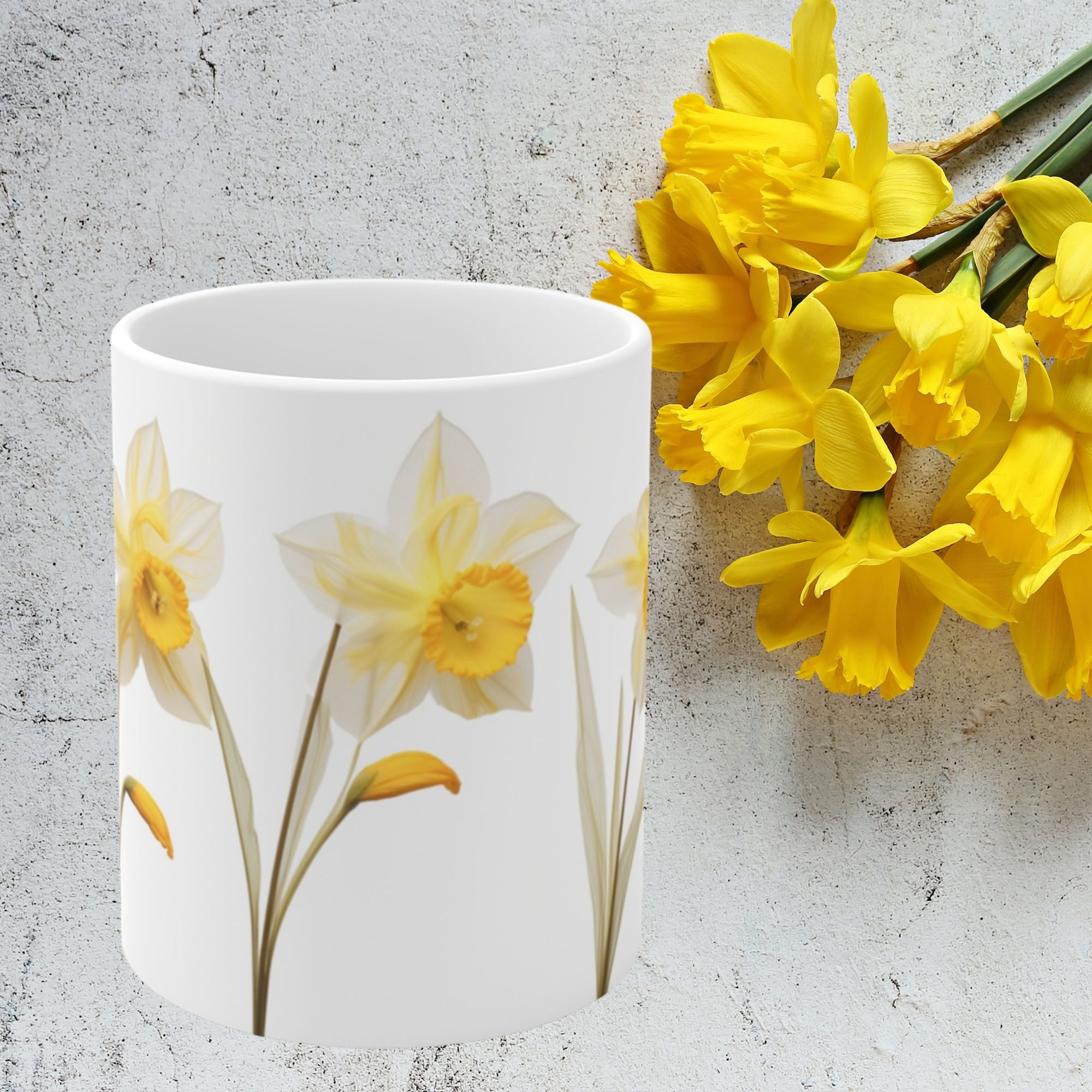 March Birthday Month Flower Mug, 4 D Flower Month Mug, Daffodil Mug ...