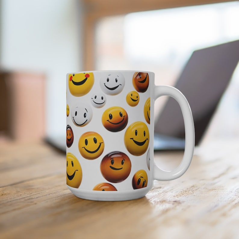 A Mug With a Cheerful Face,mug With a Smiling Face ,happy Face Mug ...