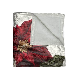 Luxe Velvet Throw Blanket: 3D Embroidered Floral Boho Sofa Throw - Etsy