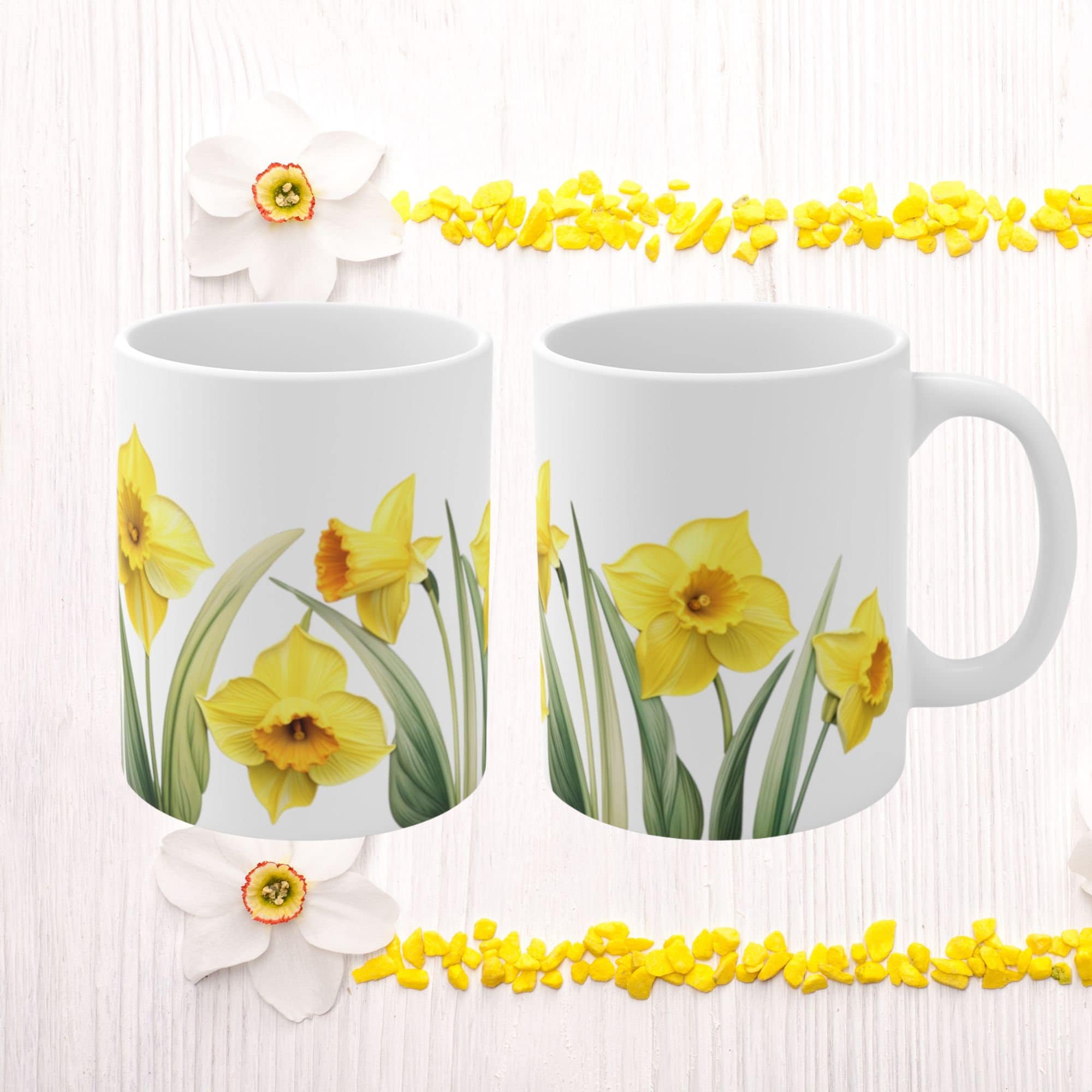 4 D, Daffodil March Birthday Month Flower Mug, Flower Month Mug ...