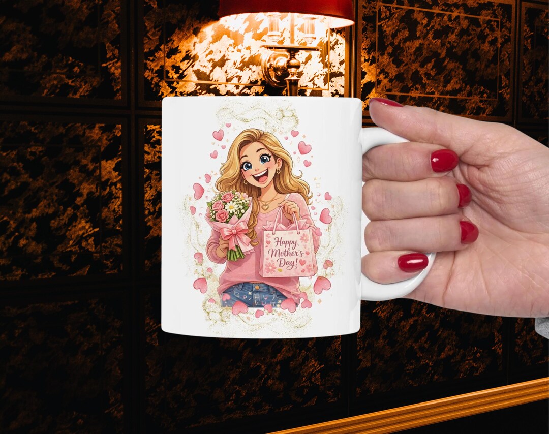 Mother's Day Mug | Cartoon Mom Coffee Cup - Etsy