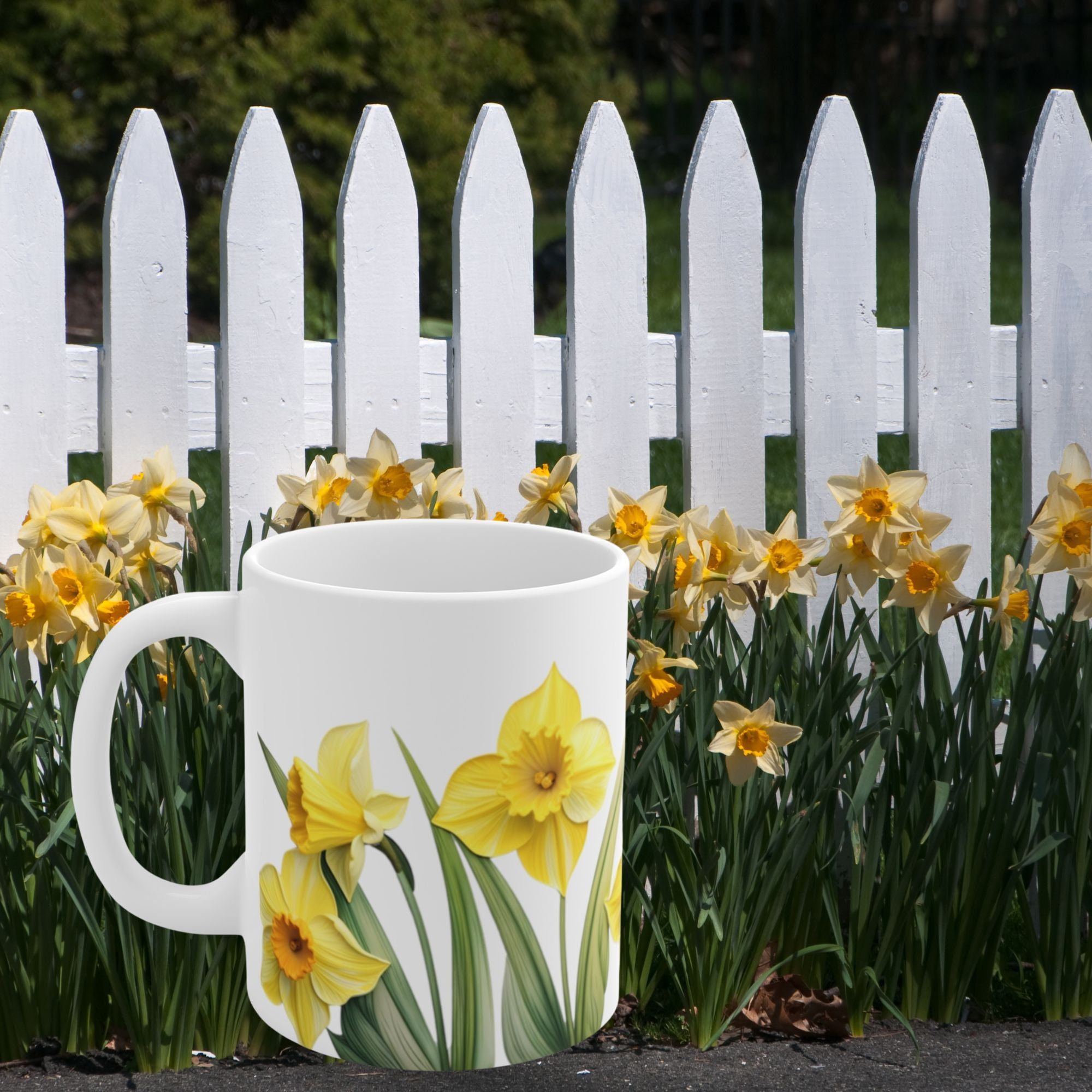 4 D, Daffodil March Birthday Month Flower Mug, Flower Month Mug ...