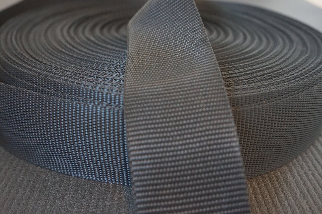 50mm Polypropylene Webbing, 2 Black Webbing, Strong Webbing or Crafting ...