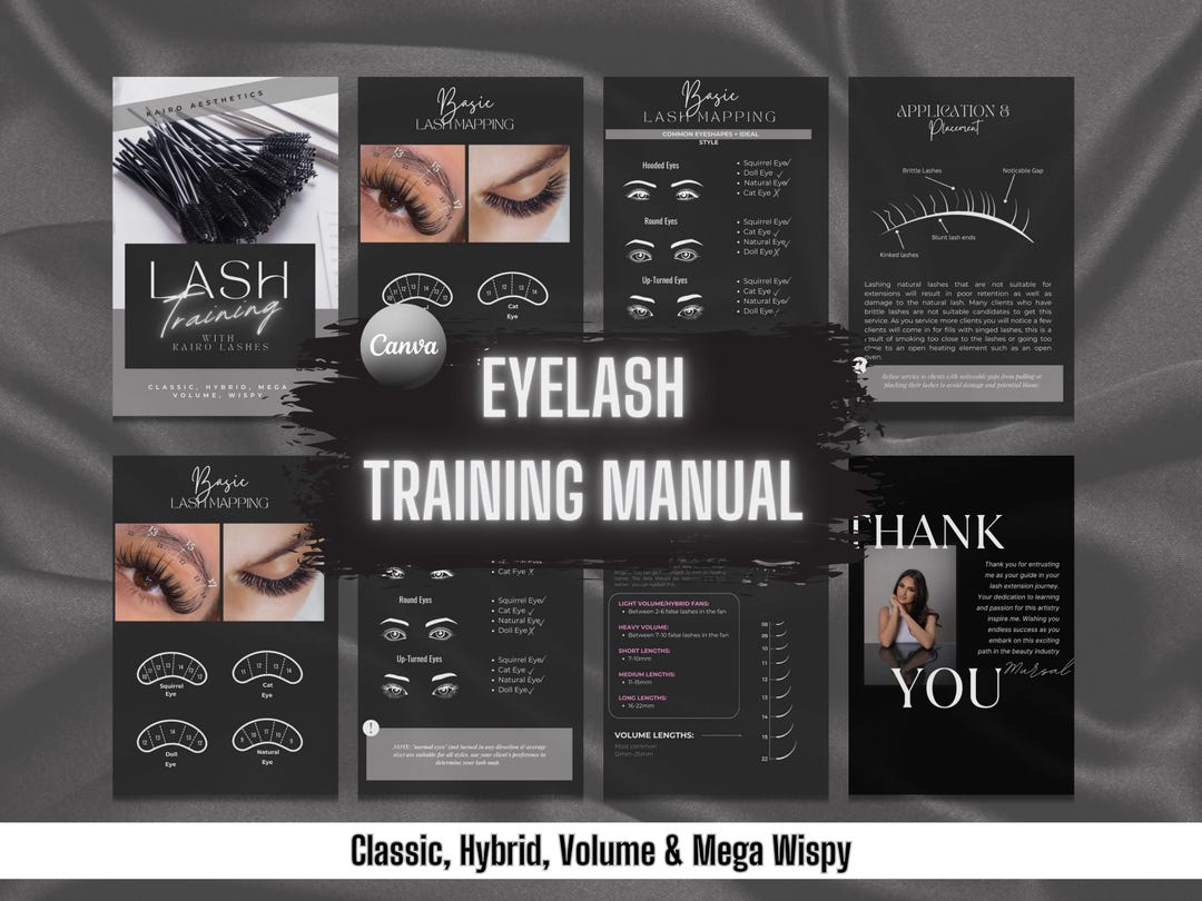 Wispy Volume Lash Extensions Training Manual Grey Minimalist Aesthetic