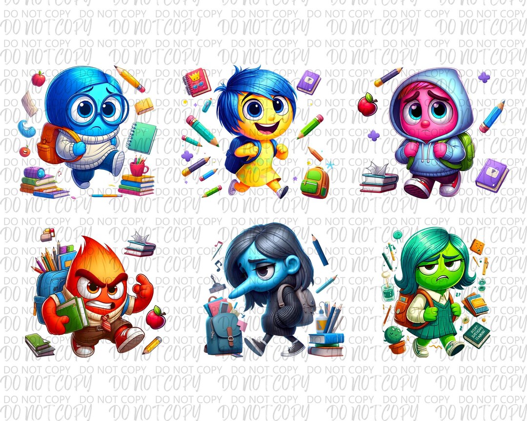 Inside Out Back to School Png Bundle, Inside Out Character Png Funny ...