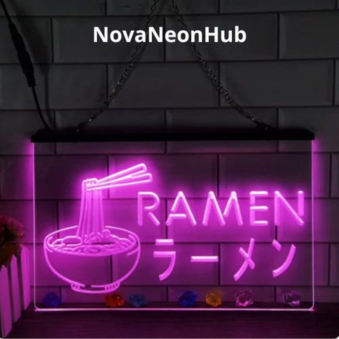Ramen Japanese Noodles Shop Display Dual Color LED Neon Sign Home Decor ...