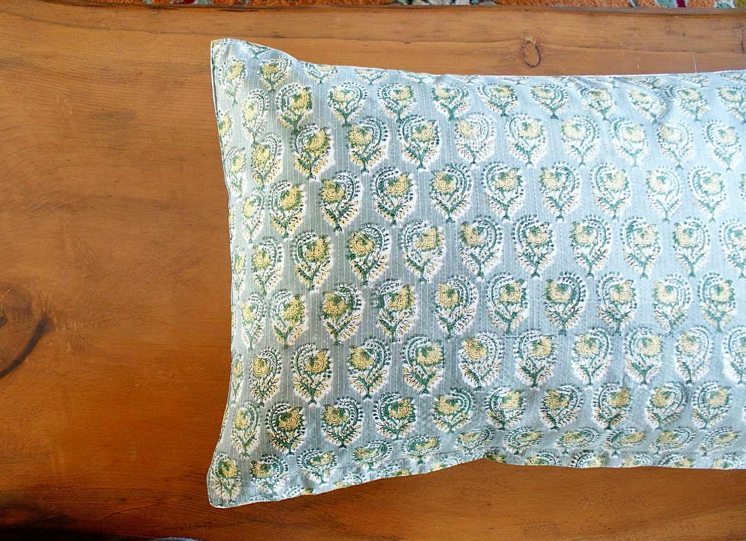 20x20, 16x26 Pillow Cover, Green Yellow Long Rectangle Pillow, Home ...