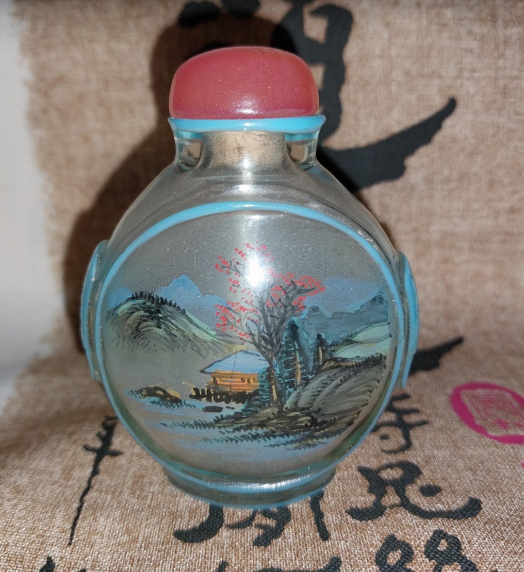 Vintage Chinese Reverse Painting Snuff Bottle W. Landscape Motif - Etsy