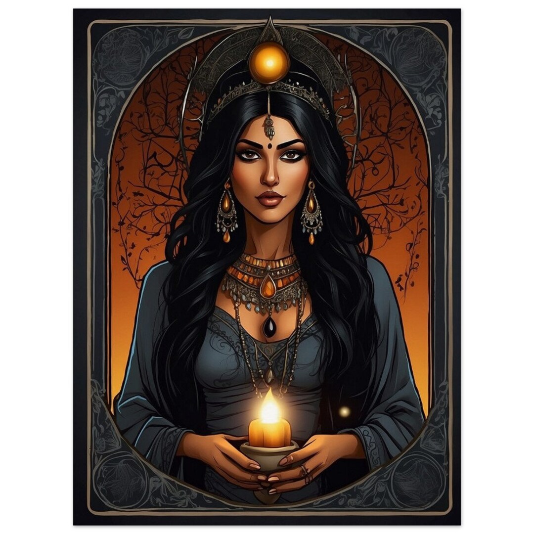 Majestic Moonlight Sorceress Poster Print Fantasy Artwork - Etsy
