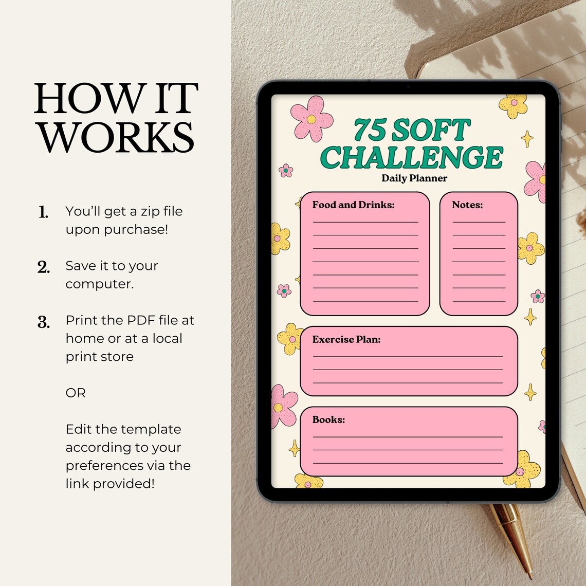 75 Day Soft Challenge Bundle, Weekly 75 Hard Habit Tracker, Printable ...