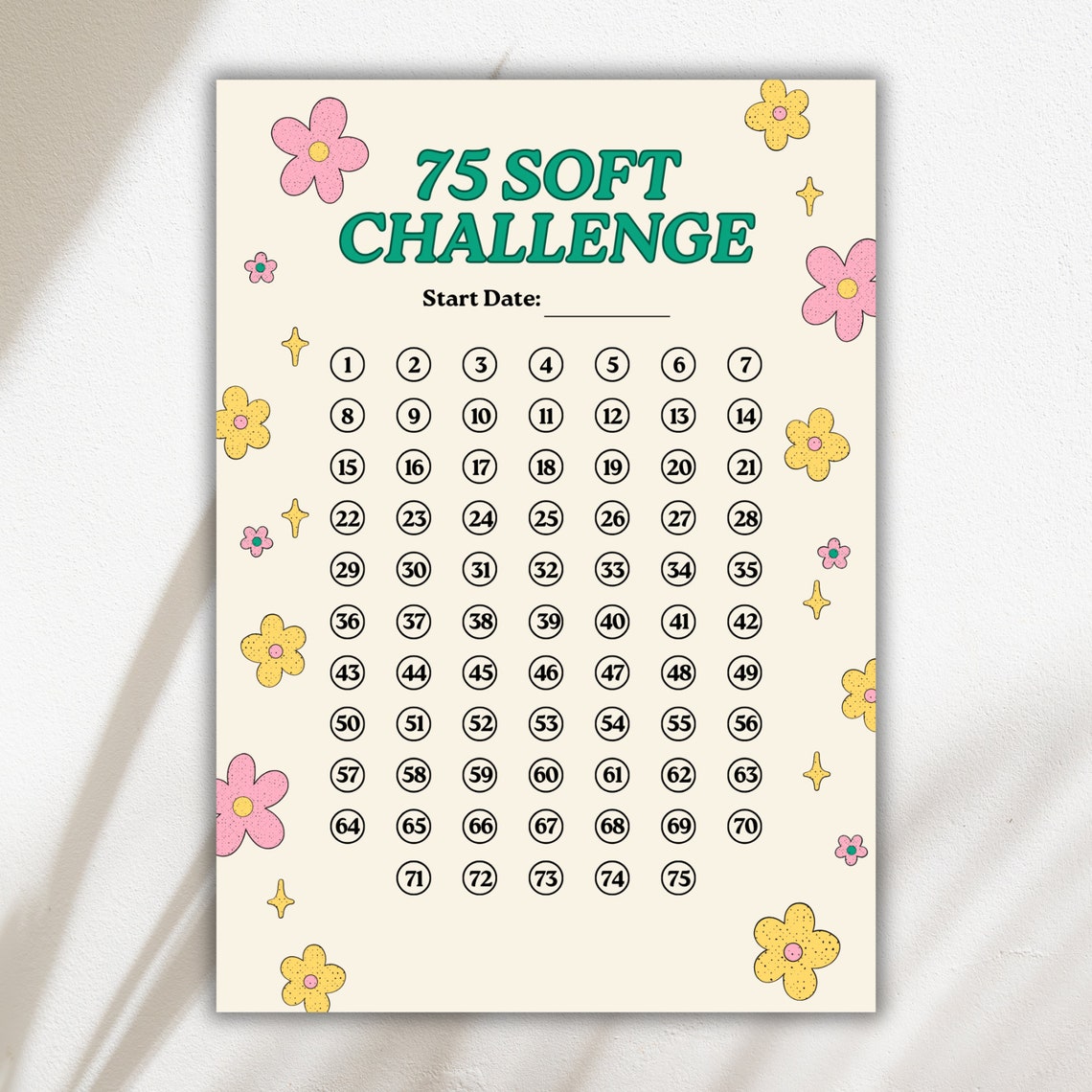 75 Day Soft Challenge Bundle, Weekly 75 Hard Habit Tracker, Printable ...
