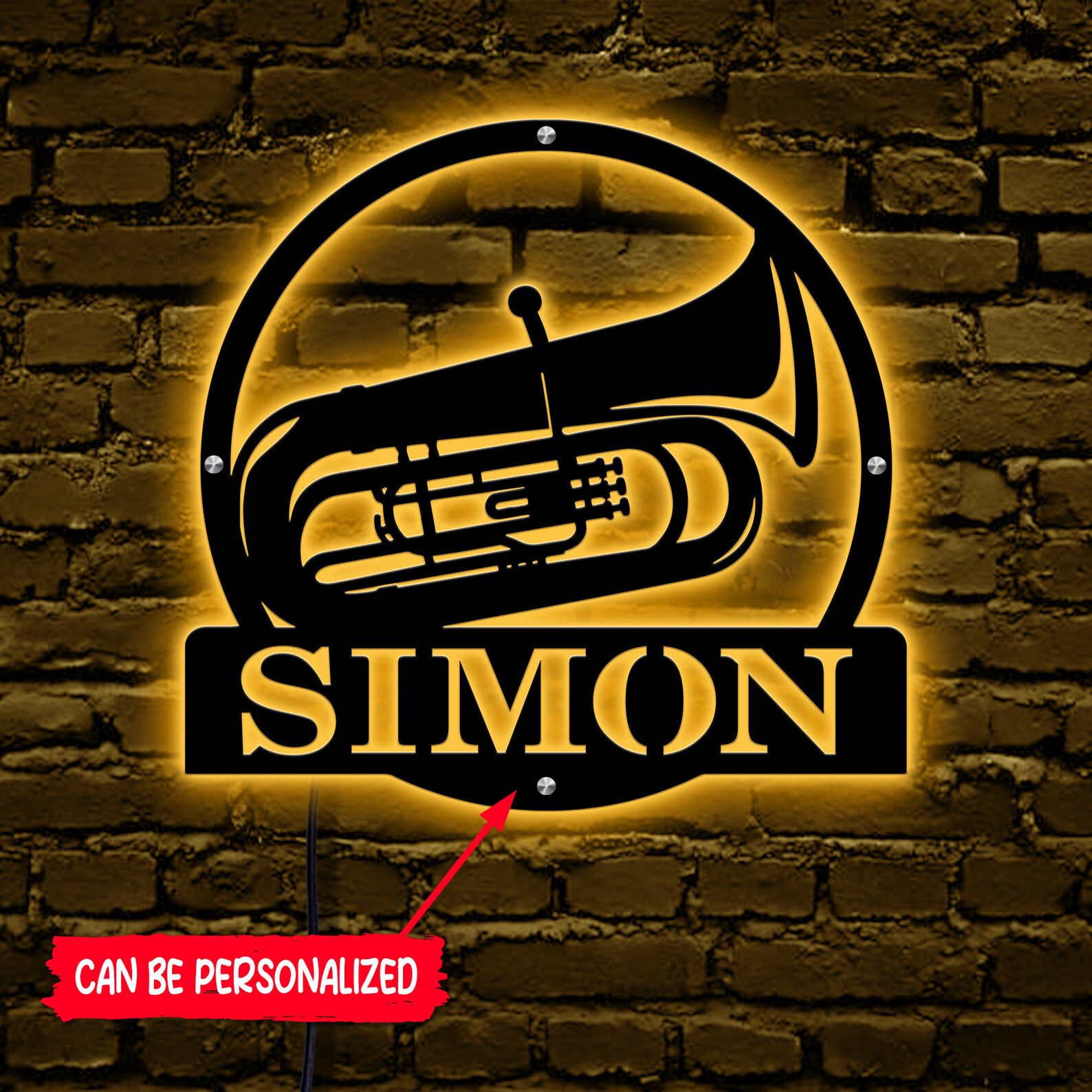 Personalized Tuba Welcome Sign, Custom Tuba Music Sign Decor, Monogram ...