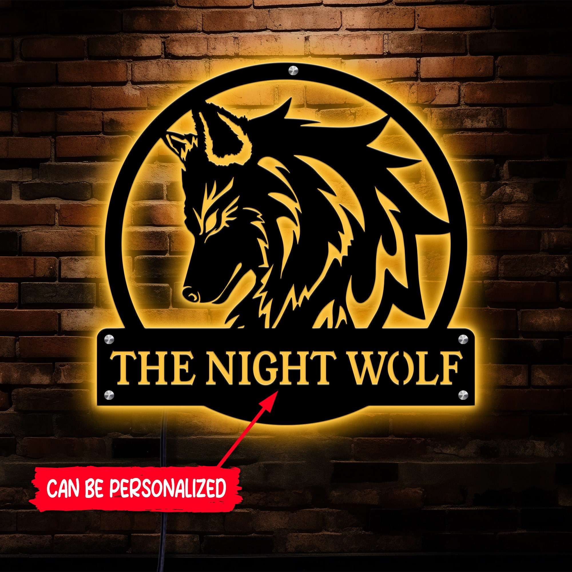 Personalized Wolf Welcome Sign, Custom Wolf Sign Decor, Monogram Wolf ...