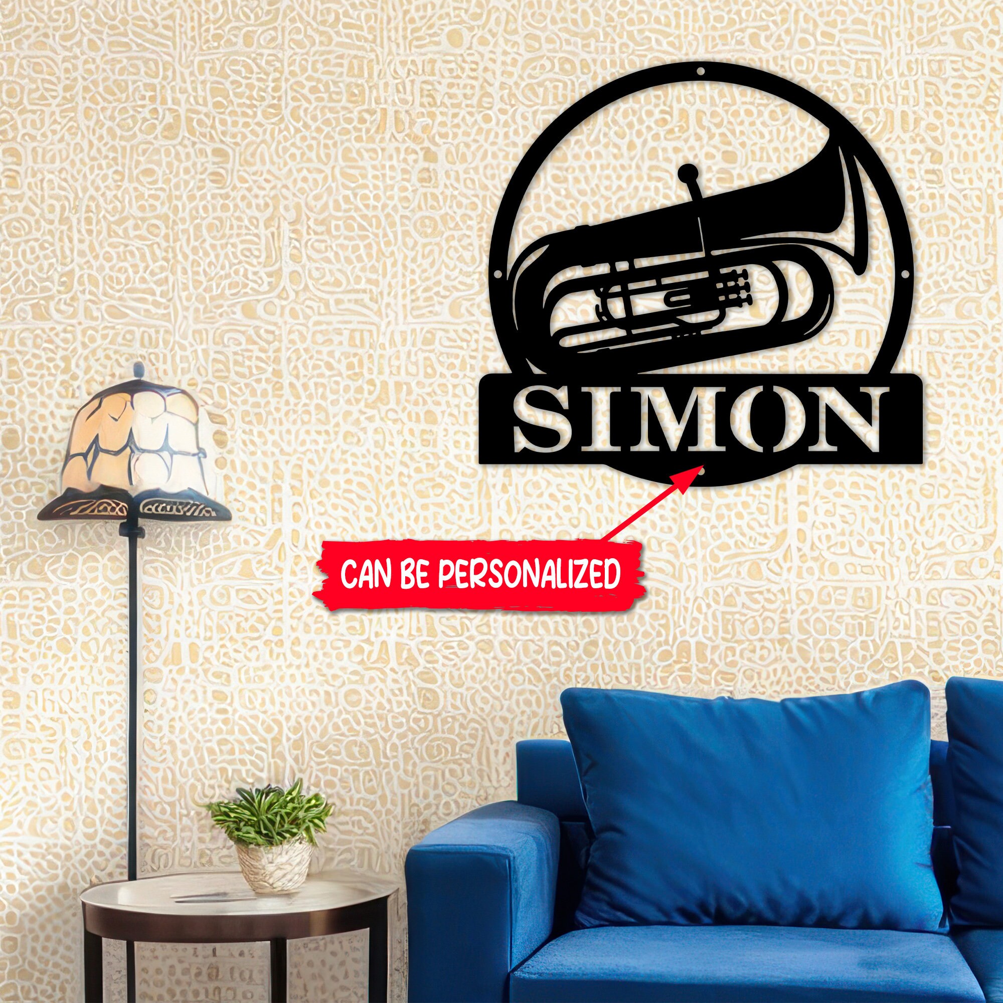 Personalized Tuba Welcome Sign, Custom Tuba Music Sign Decor, Monogram ...