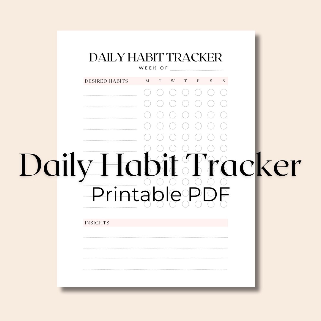 Printable Habit Tracker Daily Habits Monthly Weekly Daily Planner for ...